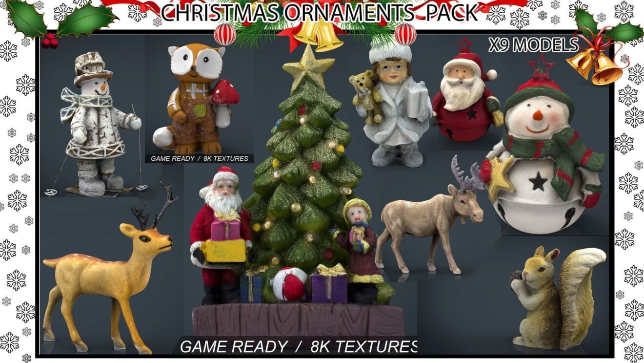 CHRISTMAS ORNAMENTS PACK STL 3D model - Stl3dprinter